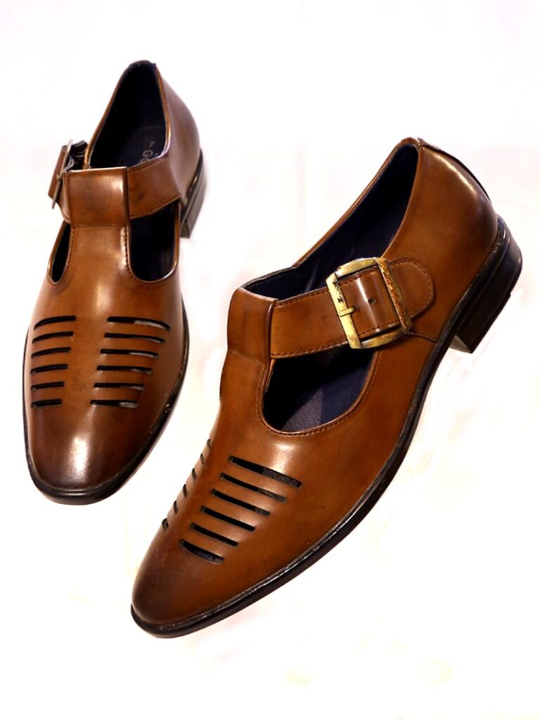 Men Tan Shoe-Style Sandals | Mubarkaan Store
